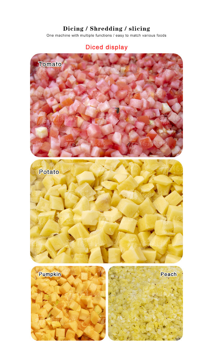 1000KG/H Professional fruit and vegetable dicing machine large yield ...